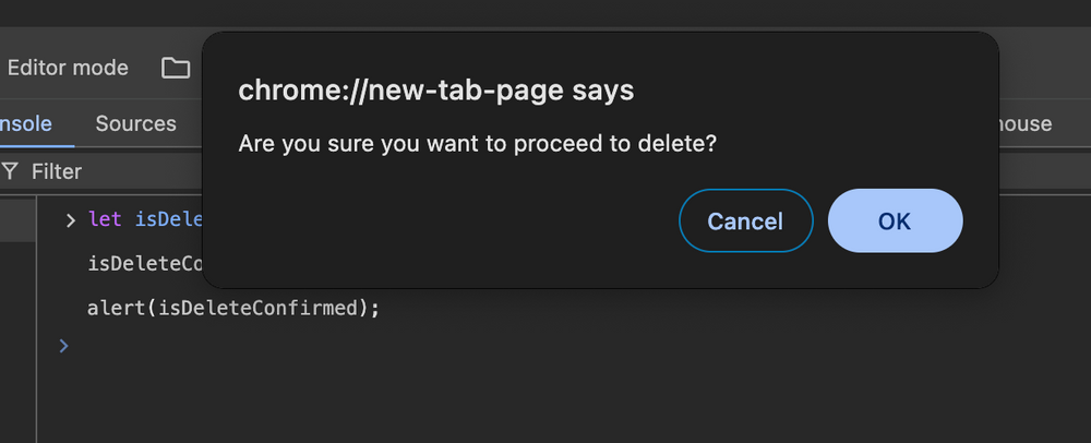Alerts, prompt and confirm