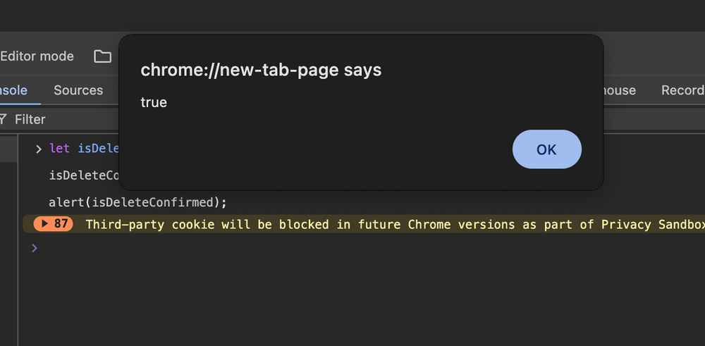Alerts, prompt and confirm